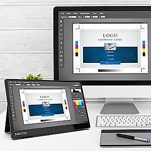 4K 14 Inch 2160P Portable Monitor, 100% SRGB USB-c Mini HDMI Monitor IPS Gaming Monitor with Dual Speakers