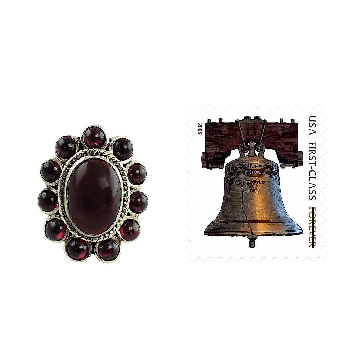 NOVICA Artisan Handmade Garnet Cocktail Ring Floral Jewelry Sterling Silver Red India Bollywood Birthstone [crownbezel 1 in L x 0.8 in W x 0.4 in H Band Width 3 mm W] ' Scarlet Petals'