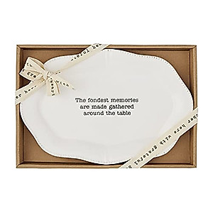 Mud Pie Memories Platter, White, 8.5" x 12.5"