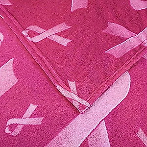 Infinity Republic Pink Ribbon (Pink) Breast Cancer Awareness Super Plush Blanket - 50x60 Soft Throw Blanket - Perfect for Cuddle Season!