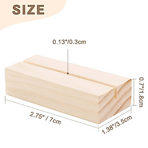 Aboofx White Wood Place Card Holders, 12PCS Table Number Holders, 2.75 x 1.38 x 0.71 inch Wooden Stands for Acrylic Signs Display Stand Holders for Wedding Dinner Home Party Events Decoration