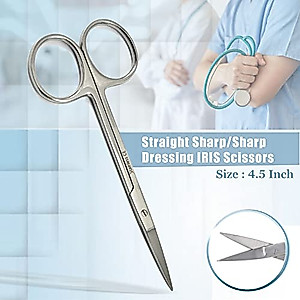 A2Z Premium Quality 5 Pieces Scissors Forceps Hemostats Needle Holders Suture Set Complete Instrument Kit for Educational Training of Medical Procedures Made of Stainless Steel