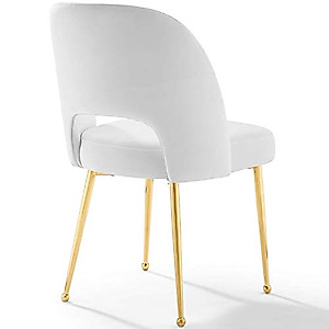 Modway Rouse Performance Velvet Dining Side Chair in White