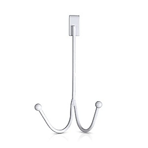 Over The Door Hooks – 4pc Set, Durable Twin Hooks Organizer for for Entryway, Hallway, Living Room, Bath Room and Kitchen - Make tidying up Quick and Easy (4 Pieces, White)