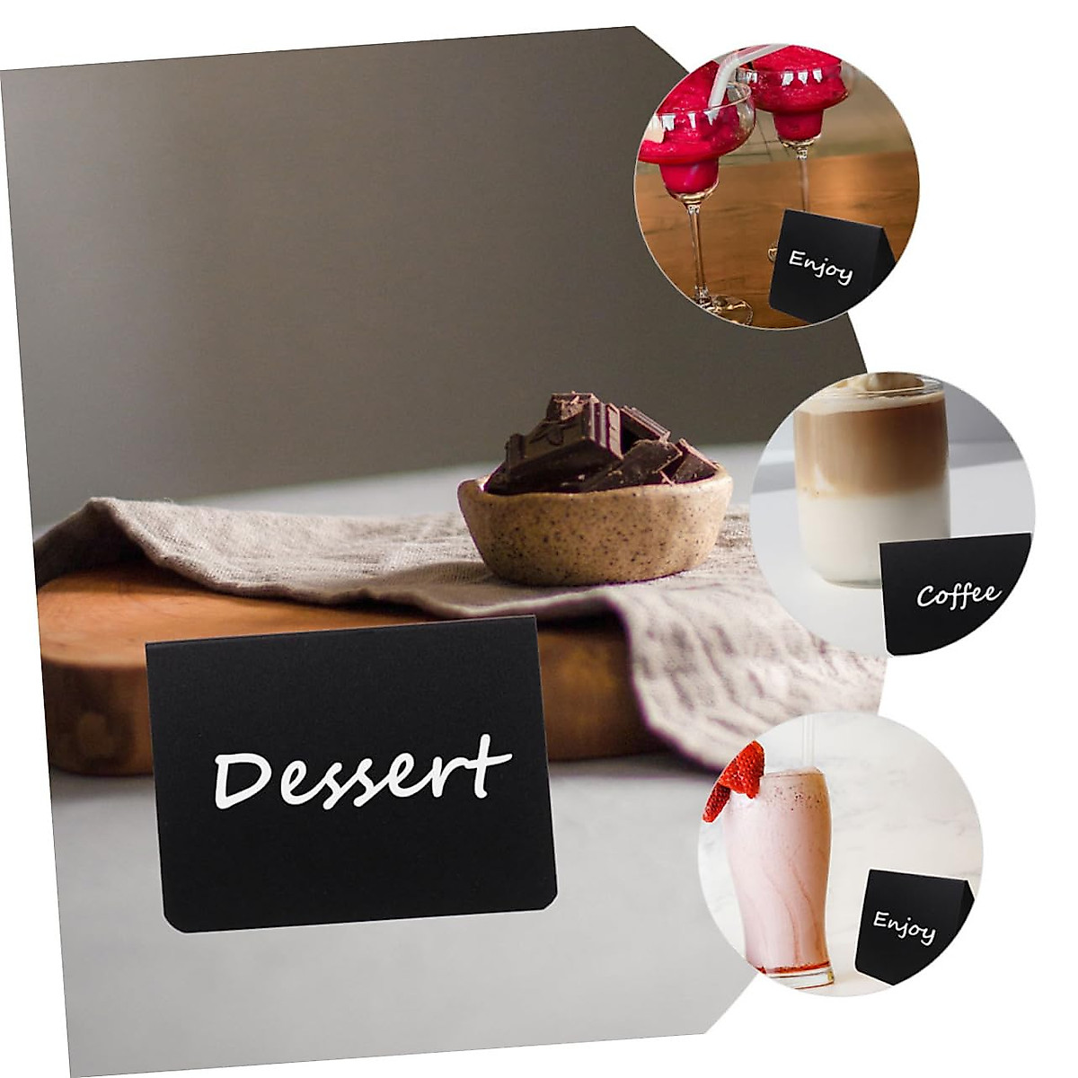 Tofficu 5 Sets Blackboard Display Board Small Chalkboard Memo Chalkboard Desktop Memo Sign Mini Blackboard Sign Kids Chalkboard Chalk Board Sign Board Plastic WiFi Rewritable Small Tent