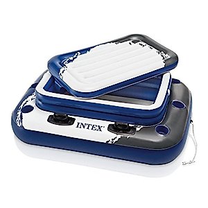 Intex 26377EH 32ft x 16ft x 52in Ultra XTR Frame Above Ground Rectangular Swimming Pool Set with 2 Inflatable Recliner Lounge Chairs and Cooler Float