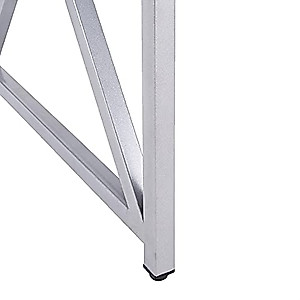 Coral Flower Modern & Contemporary Wriitng Desk with Durable Scratch-resistant Laminate Surface and Silver Metal Frame.