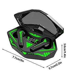 Wireless Bluetooth Ear Buds, Bluetooth 5.2 Gaming Headset, HD Calls Low Latency Intelligent Noise Reduction Fingerprint Cool Headphones, IPX6 Waterproof Earbuds (Multi)