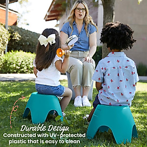 ECR4Kids Ayana Stool Set, Flexible Seating, Turquoise, 4-Pack