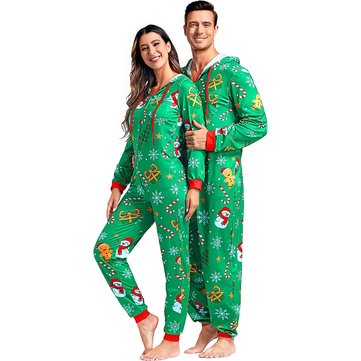 frawirshau Matching Christmas Onesies for Family Christmas pjs Onesie Christmas Onesies Womens Pajama Sets Green 3XL