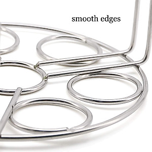 TOMOTE Egg Steamer Rack Trivet for Instant Pot Accessories 5 Qt, 6 Qt, 8 Qt Pressure Cooker - 2 Pack Stackable 304 Stainless steel Multipurpose Cooling Rack (2 Pack)