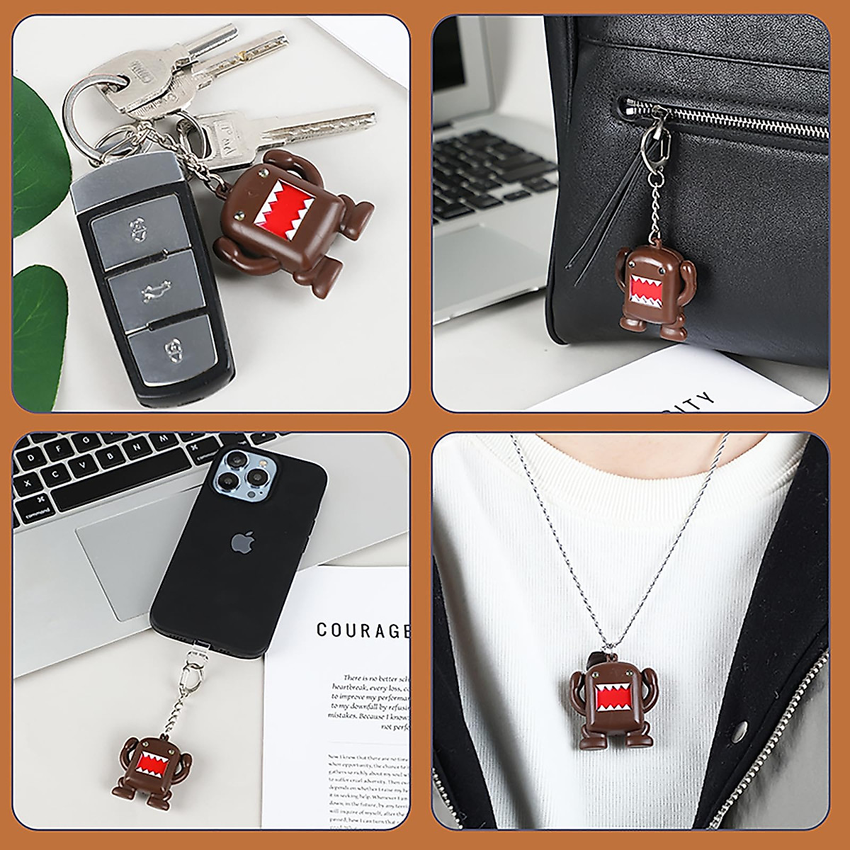 Pealonster Domo kun LED Keychain Flashlight - Ultra Bright, Cute Design with Sound Effects - Perfect for Car Keys and On-the-Go Fun - Battery Included