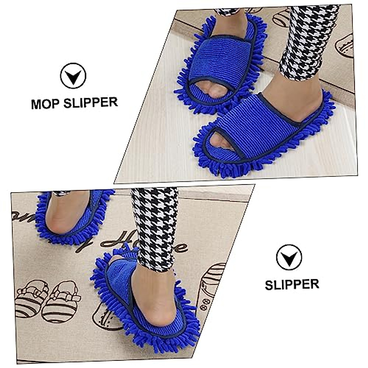 DOITOOL 1 Pair Lazy slippers Cleaning Slippers Dusting Slippers Mop Slipper Chenille Floor Cleaning Slipper House Dust Cleaning Tool floor cleaner mop home slippers floor mops indoor soles