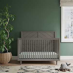 Child Craft Surrey Hill 4-in-1 Convertible Crib, Baby Crib Converts to Day Bed, Toddler Bed and Full Size Bed, 3 Adjustable Mattress Positions, Non-Toxic, Baby Safe Finish (Toasted Chestnut)