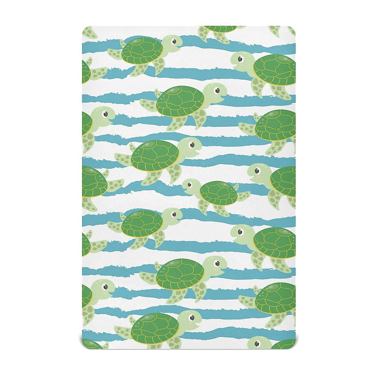 GOODOLD Cute Sea Turtle Crib Sheets for Boys Girls, 39x27 Inch Soft and Breathable Pack n Play Sheets, Portable Mini Stretchy Cribs Sheets