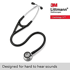 3M Littmann Cardiology IV Diagnostic Stethoscope, 6151, More Than 2X as Loud*, Weighs Less**, Stainless Steel Chestpiece, 22" (Shorter Length) Black Tube
