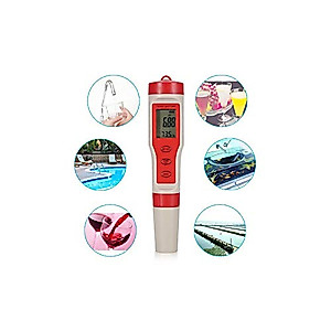 Digital PH Meter 4 in 1 PH TDS EC Temp Water Quality Tester Monitor Meter Test Pen for Pool Hydroponics