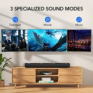 LARKSOUND 2.1 CH Soundbar with Built-in Subwoofer, 31 Inch Sound Bar for TV with Bluetooth/HDMI ARC/Optical/AUX/USB Connections