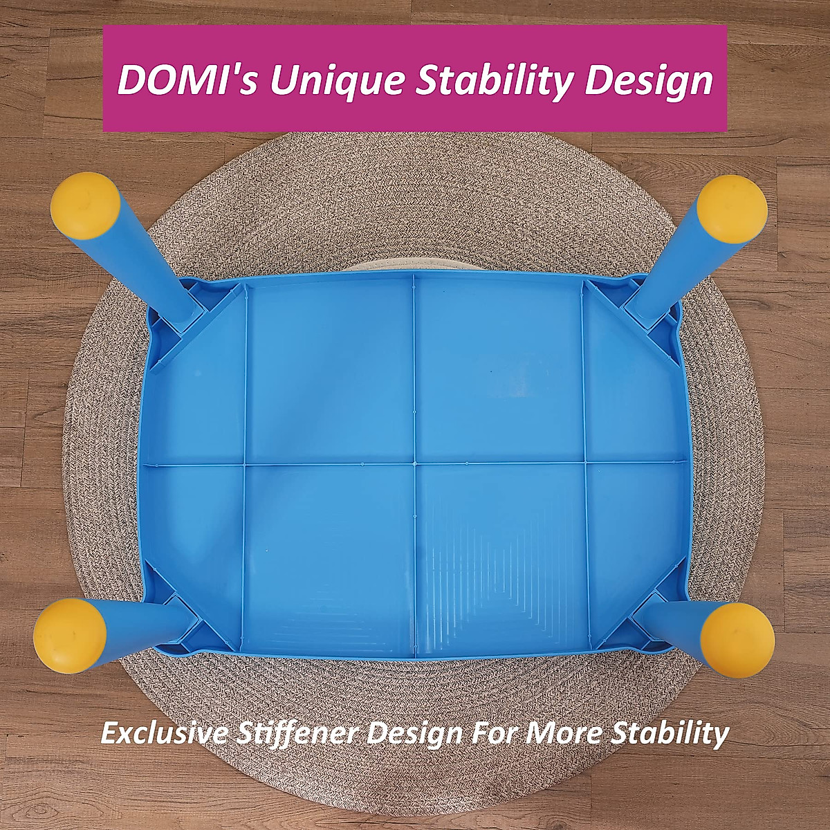 Domi Kids Table,Plastic Children Activity Rectangular Table for School,Home,Play,Reading Dining,Kindergarten(Enlarge Size)