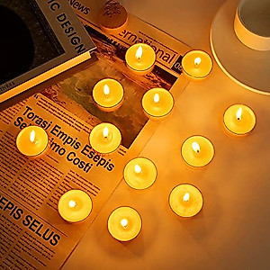 LJQizn 24pcs Natural Beeswax Tealight Candles Handmade Decorative Unscented Pure Beeswax Tea Lights（ Perfect for Birthday Party ,Wedding, Spa, Home Decor)