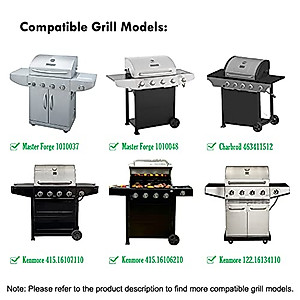 YIHAM KB841 BBQ Grill Tube Burner Replacement Parts for Master Forge 1010037, 1010048, Kenmore Sears 415.16106210, 415.16107110,12216134110 Charbroil 463411512, 14 7/8 inch, Stainless Steel, Set of 4