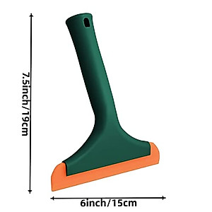 2 Pcs Silicone Squeegee, Handheld 6 inch Super Soft Small Silicone Glass Cleaning Squeegee,for Auto Glass Film,Bath Mirror,Windows,Glass Doors,Countertop Cleaning,Car Window (Dark Green)