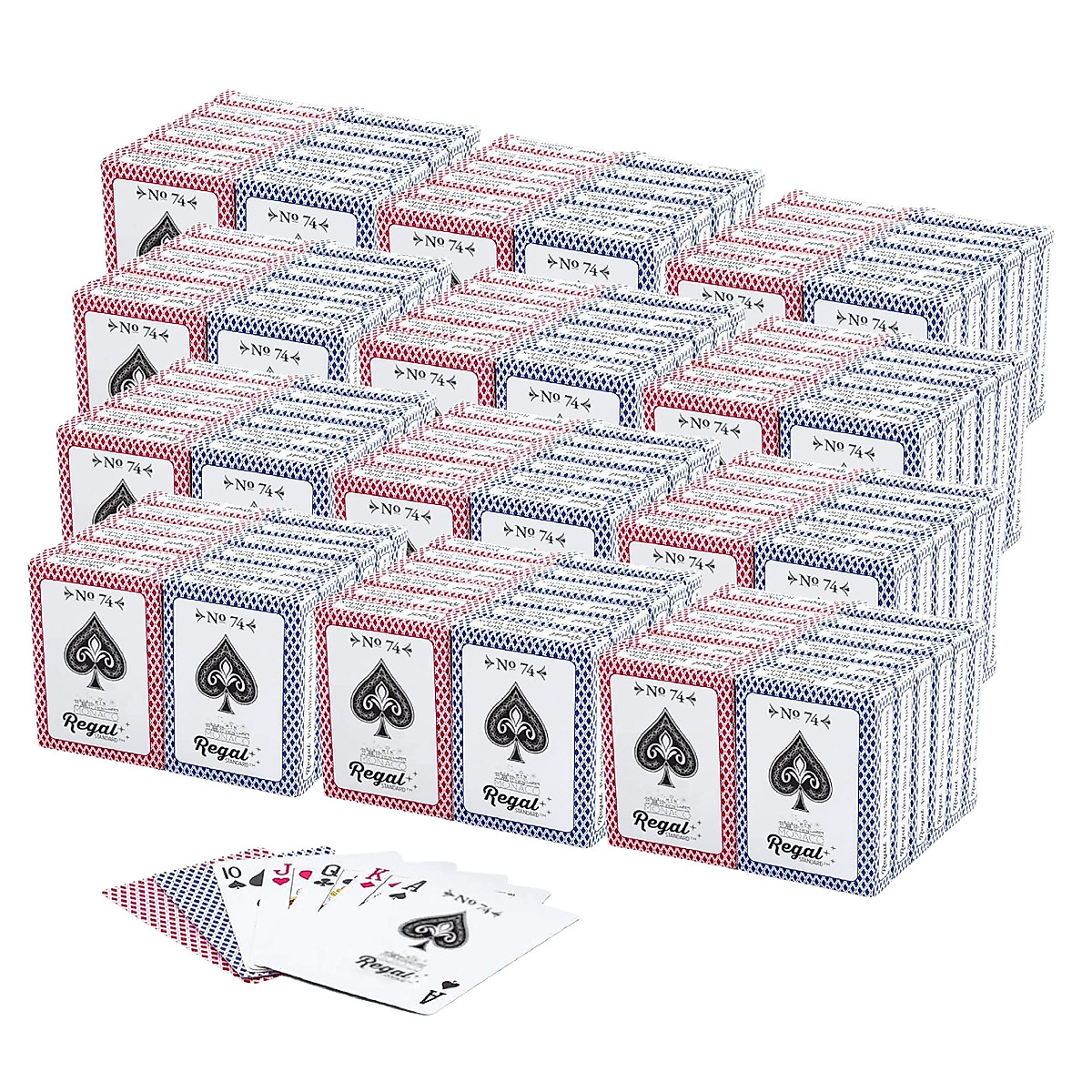 Regal Games - Bulk Playing Cards Set for Adults & Professionals - 144 Standard Decks, Large Print Deck of Cards - Blackjack, Euchre, Canasta, Poker Cards - Fun & Travel Playing Cards (144 Pack)