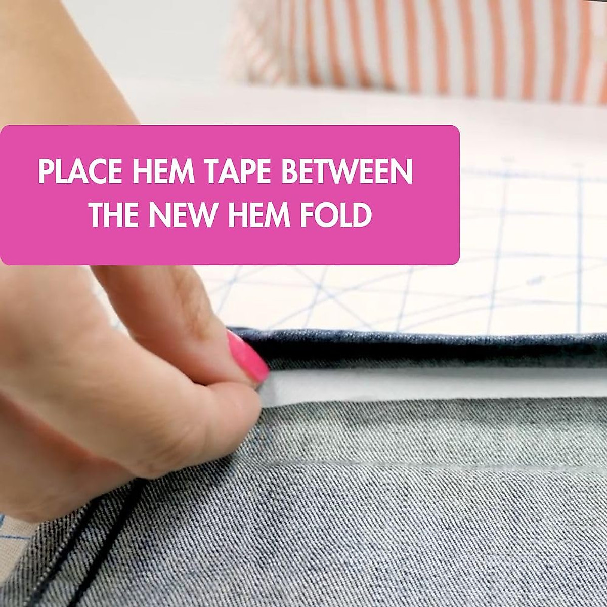 HeatnBond Hem Iron-On Adhesive, Super Weight, 3/4 Inch x 8 Yards, White