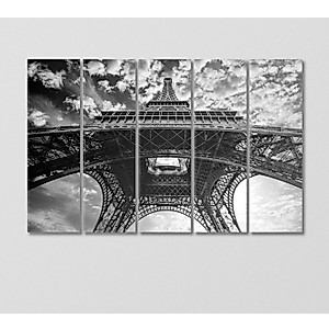 Eiffel Tower in Black White Canvas Print 3 Panels / 36x24 inches