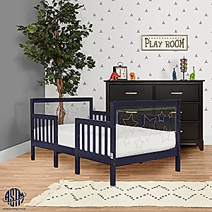 Dream On Me Star 3 in 1 Convertible Toddler Bed in Cool Navy, Converts to Chair&Table, Non-Toxic Finish, JPMA Certified, Made of Durable & Sustainable Pinewood