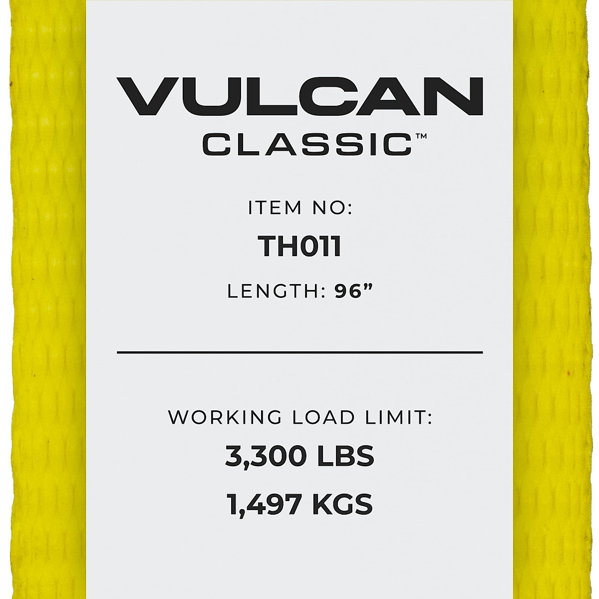 VULCAN Wheel Dolly Tire Harness with Universal O-Ring - Lasso Style - 96 Inch - Classic Yellow - 2 Pack - 3,300 Pound Safe Working Load