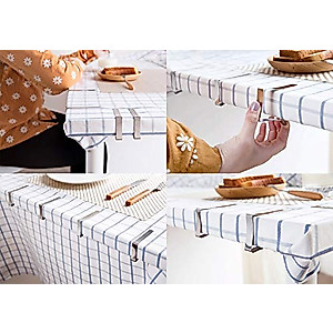 Tablecloth Clips，Picnic Table Clip，Stainless Steel Table Clips Rust-Free,Windproof for Outdoor Indoor Party, Camping, Wedding (Pack of 12)