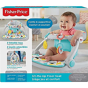 Fisher-Price Portable Baby Chair Sit-Me-Up Floor Seat with Developmental Toys & Machine Washable Seat Pad, Windmill
