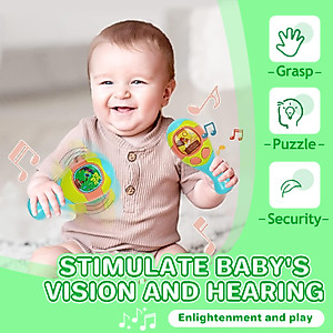 La Granja De Zenon Newborn Toys Bartolito Maracas for Kids with Electric,Egg Shakers Maracas and Baby Rattles 0-6 Months,Musical Instrument for Party Games Baby Party Favors（2PCS）