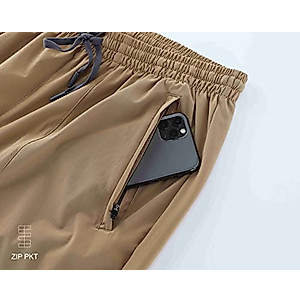 HETHCODE Men's Athletic Quick Dry Slim Fit 4 Way Stretch Zip Pockets Gym Hiking Active Shorts Blue Charcoal XXL