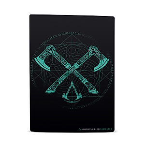 Head Case Designs Officially Licensed Assassin's Creed Dual Axes Valhalla Key Art Matte Vinyl Faceplate Sticker Gaming Skin Decal Cover Compatible With Sony PlayStation 5 PS5 Digital Edition Console
