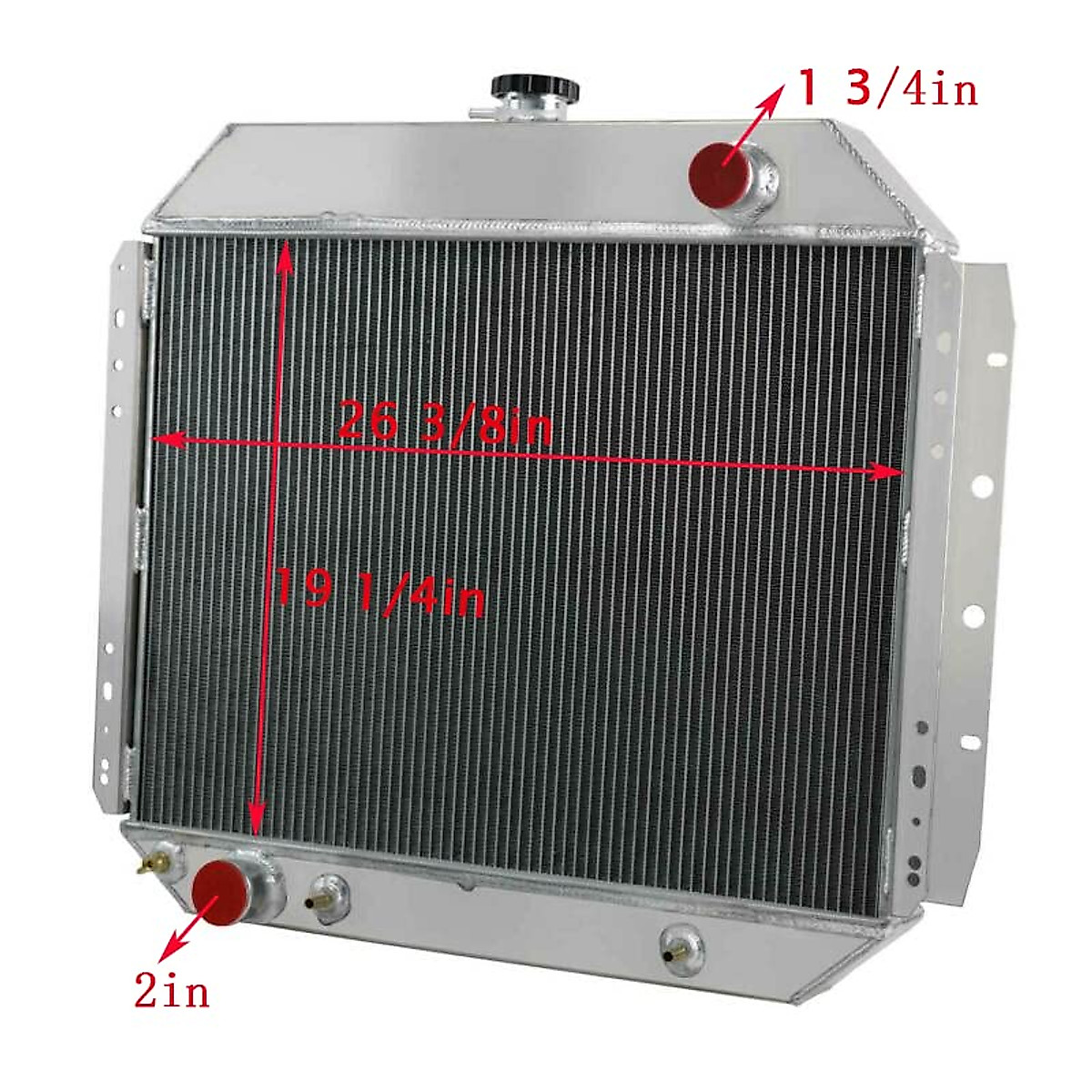 EGINCOOLER 3 Row Core Aluminum Radiator for 1966-1979 Ford F100 F150 F250 F350 Pickup Truck Bronco L6 V8 Engines 1967 1968 1969 1970 1971 1972 1973 1974 1975 1976 1977 1978