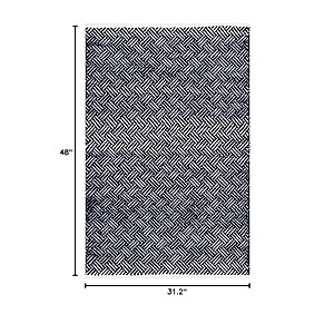 SAFAVIEH Boston Collection 2'6" x 4' Navy BOS680D Handmade Flatweave Cotton Accent Rug