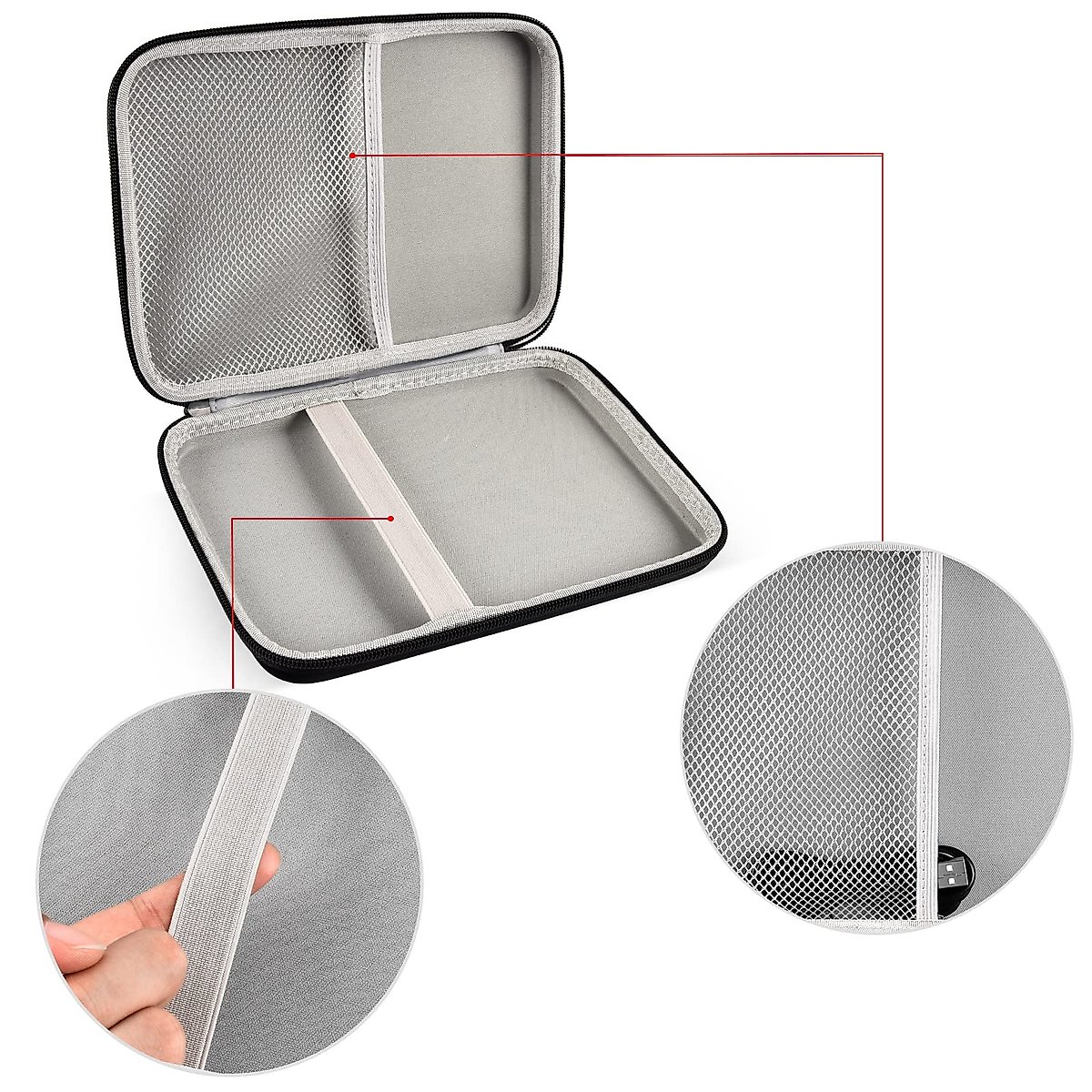 GWCASE Case Compatible with Glocusent/for Vekkia/for LITOM/for LEDGLE/for TAKKUI LED Neck Reading Light Book Light for Reading in Bed. Storage Carrying Holder Fits for USB Cable (Box Only)-Black