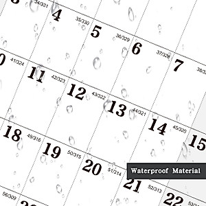 2023 Yearly Wall Calendar - 2023 Dry Erase Wall Calendar, Yearly Wall Calendar 2023 with Julian Date, 34.6" x 22.9" Full Year Wall Calendar, Jan. 2023 - Dec. 2023, Large, Wet & Dry Erase Laminated, Vertical/Horizontal, Reversible - Classic Grey