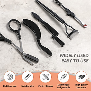 BS-MALL Eyelash Grooming Brush Foldable Eyelash Separator Mascara Eyebrow Scissors Applicator Eyebrow Comb Brush for Making Up Supplies（5 Pieces）