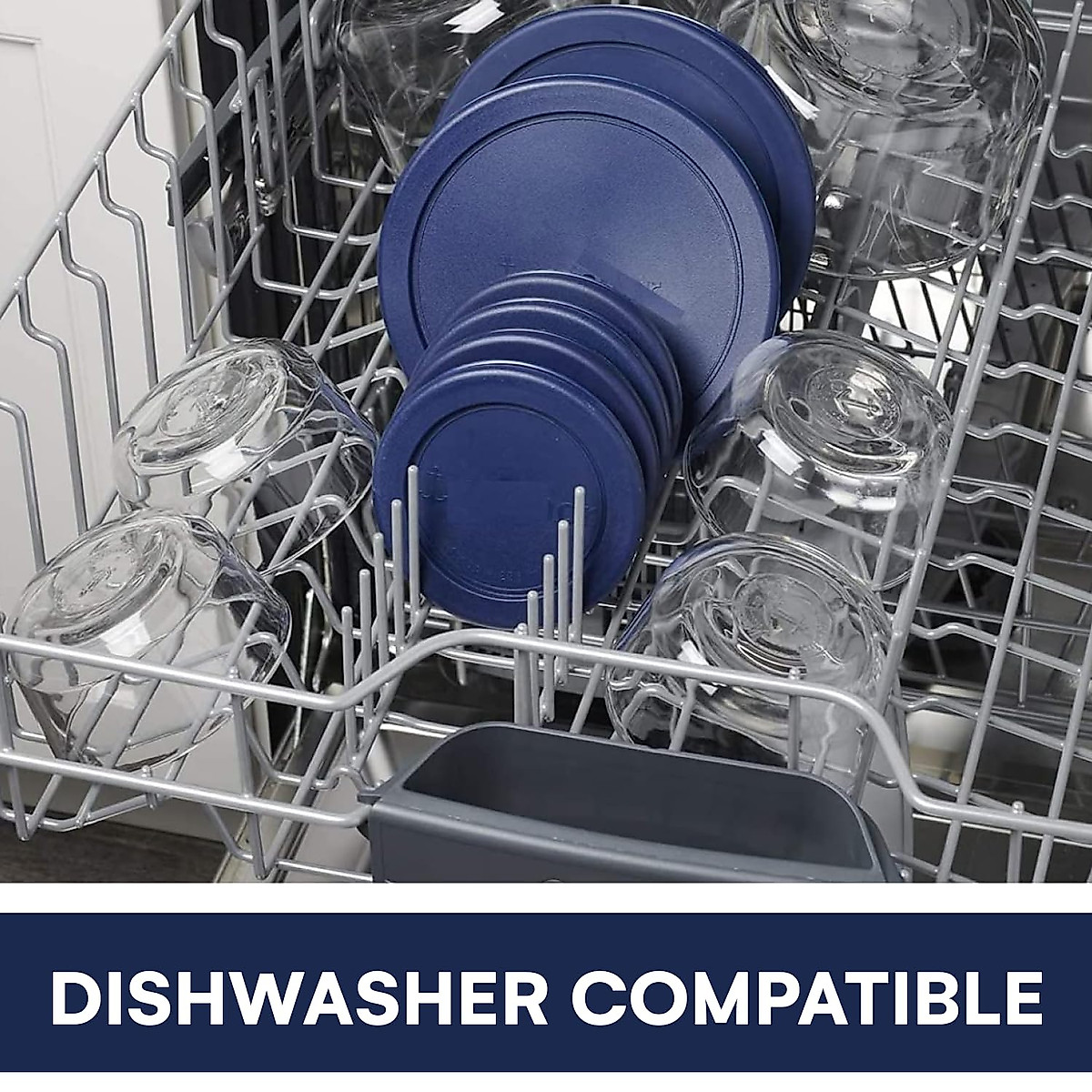 Lids for Pyrex and Anchor Round Glass Containers (2-Cups, Green-6PK)