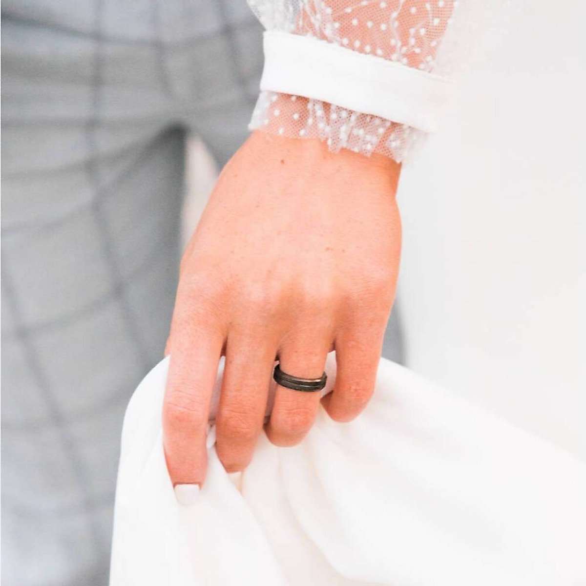 Enso Rings Thin Contour Silicone Ring – Stackable Multi Color Unisex Wedding Engagement Band – Thin Minimalist Band – 4.70mm, 1.83mm Thick (Diamond, 6)