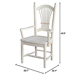 International Concepts Sheaf Back Arm Chair, Unfinished
