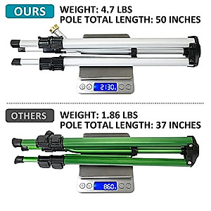 STYDDI Heavy Duty Impact Sprinkler on Tripod Base, Extra Tall Metal Pulsating Telescoping Tripod Sprinkler for Large Area, Yard, Lawn, Garden, Waters up to 90 Ft. Diameter, Legs Extends Up to 50-inch