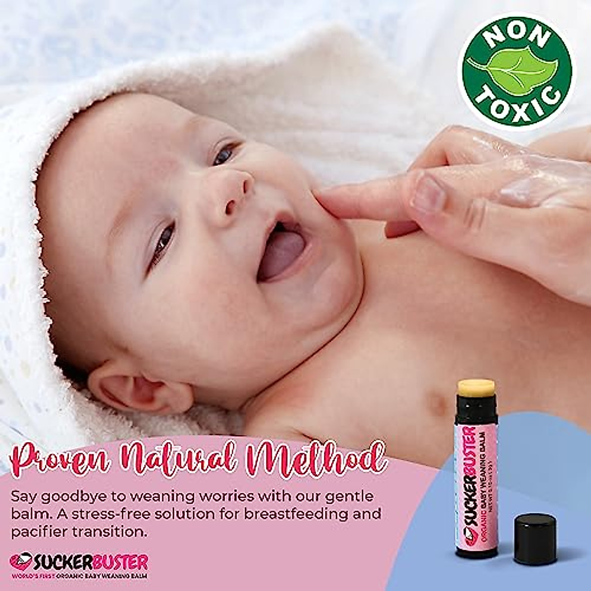 Suckerbuster Baby Breastfeeding Weaning Balm Stick- Plant Based Organic Vegan, Sucker Buster Nipple Balm Cream Ointment - for Babies to Quit Pacifier