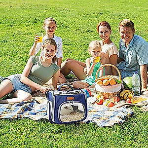 Guinea Pig Carrier - KiiDAS Small Animal Carrier Portable Travel Bag for Hamster Bearded Dragon Rat Hedgehog Squirrel Chinchilla (Blue)