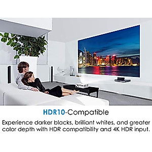 Optoma GT1090HDR Short Throw Laser Home Theater Projector | 4K HDR Input | Lamp-Free Reliable Operation 30,000 hours | Bright 4,200 lumens for Day and Night | Short Throw