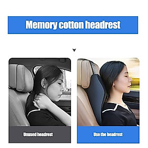 Winter-Proof Car Neck Pillow Memory Foam Relieve Pain Drive in Comfort with Universal Versatile Breathable Headrest Cervical Spine Support Beige Large