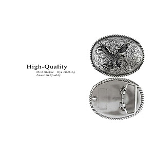 H8170 Western American Eagle Belt Buckle Fits 1-1/2"(38mm) Belt (Antique Silver)